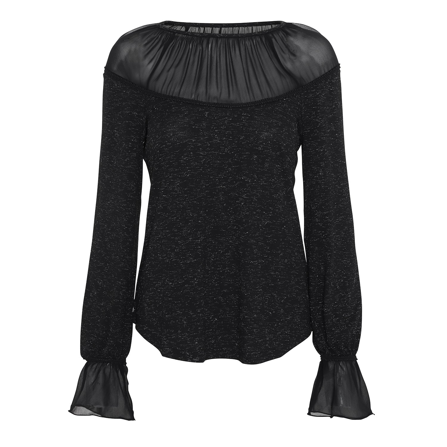 Eksklusivt sort Jersey Bluse Top | PAROL